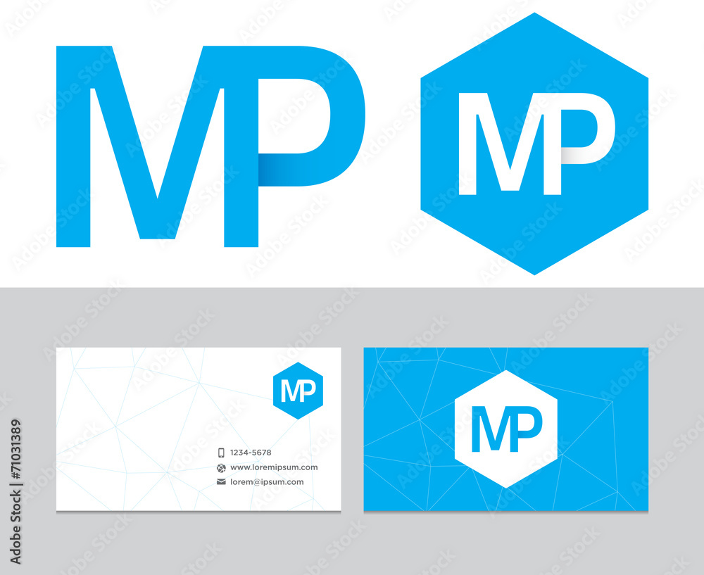 MP initials logo Stock Vector | Adobe Stock
