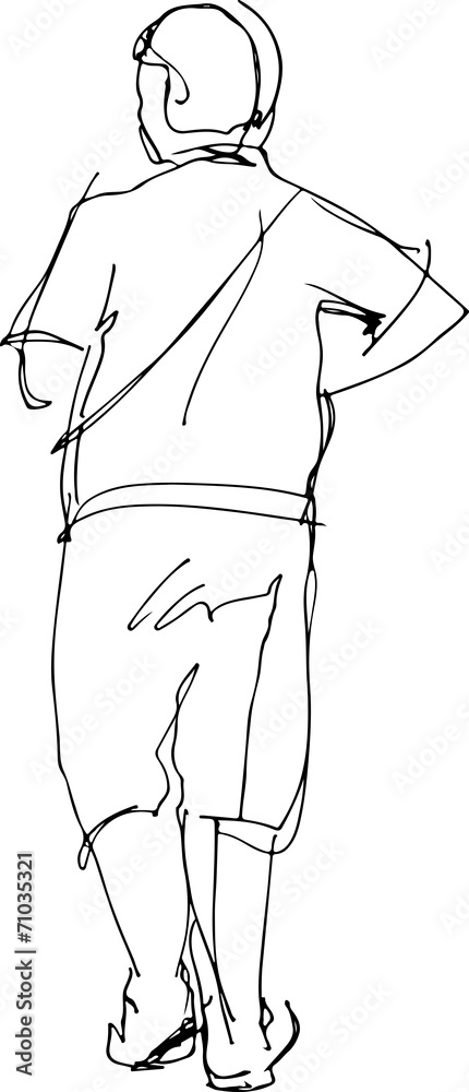 Man Walking Away Drawing