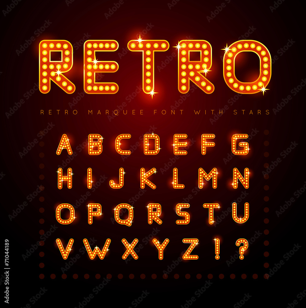 Retro font Stock Illustration | Adobe Stock