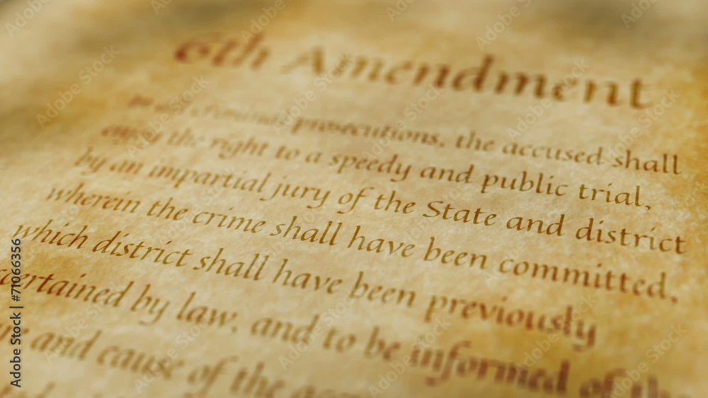 Historic Document 6th Amendment Stock Video | Adobe Stock