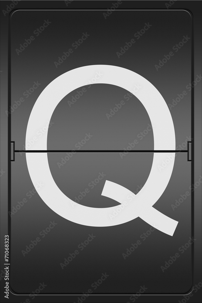 Letter Q on a mechanical leter indicator Stock Illustration | Adobe Stock