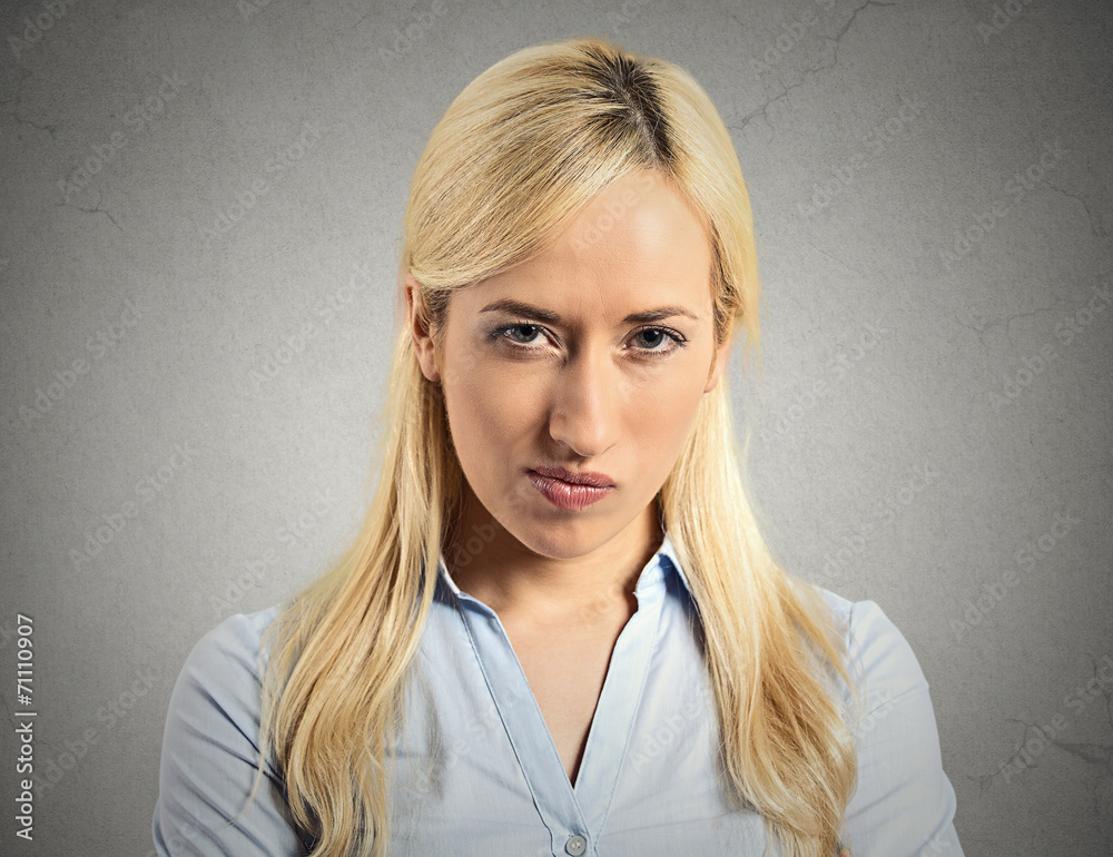 Headshot pissed off, angry, grumpy, young woman Stock 사진 | Adobe Stock Headshot pissed off, angry, grumpy, young woman Stock 사진 | Adobe Stock