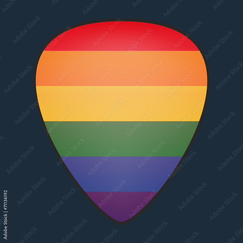 Guitar pick with a gay pride flag Stock Vector | Adobe Stock