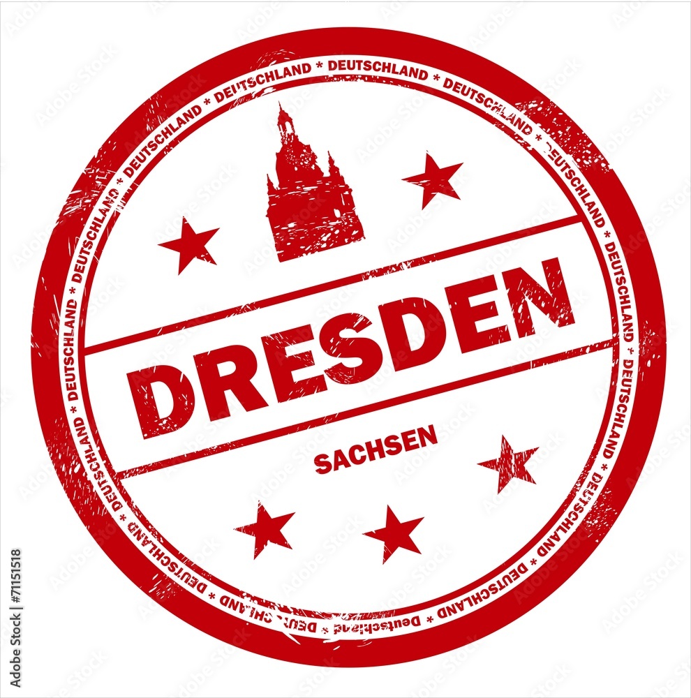 Dresden Sachsen Deutschland Stempel rot stamp Stock Vector | Adobe Stock