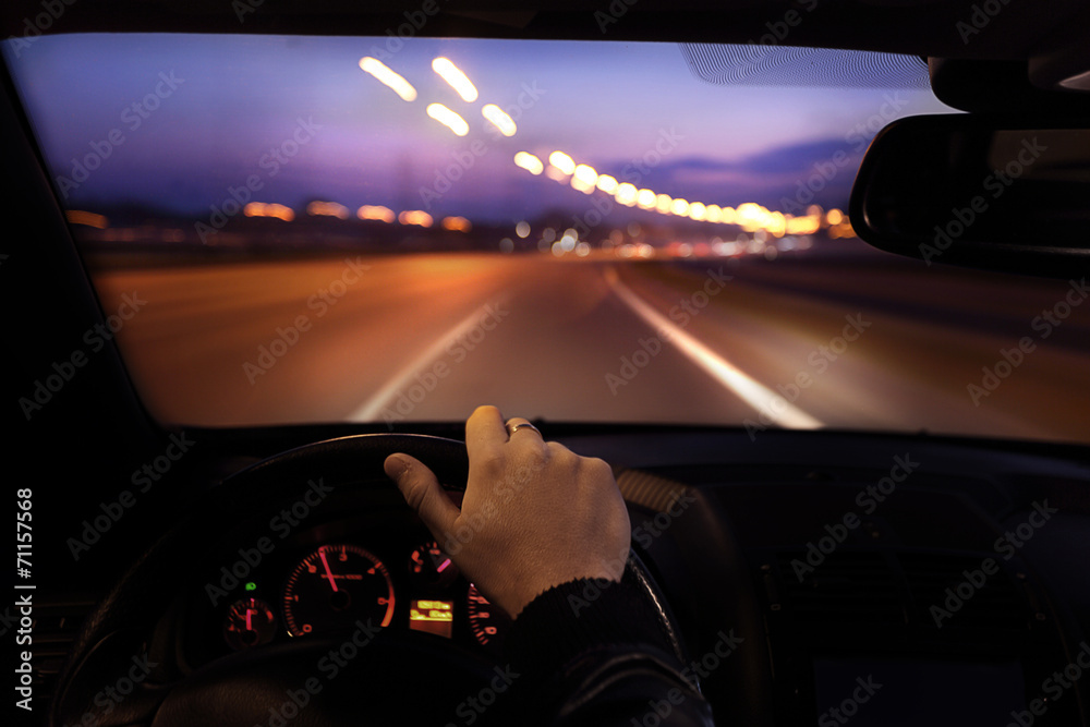 Driving car early morning Stock-Foto | Adobe Stock