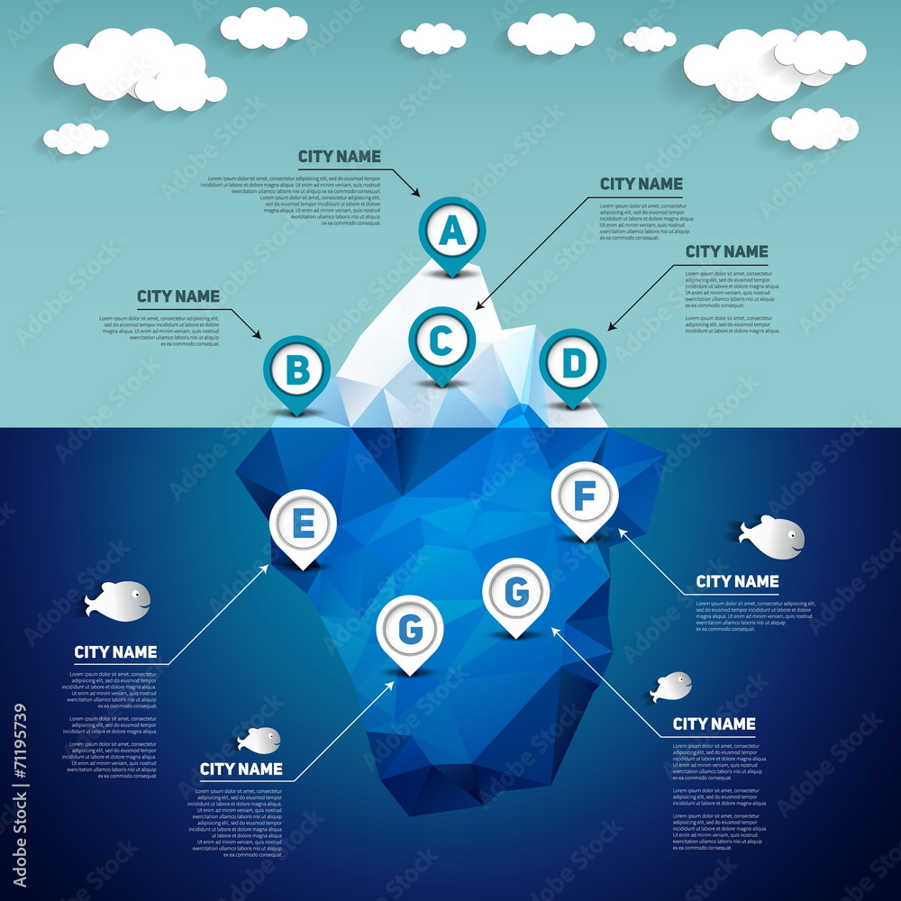 Iceberg infographic, vector illustration Stock Vector | Adobe Stock