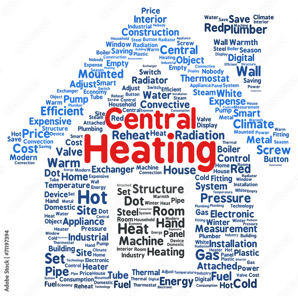 Central heating word cloud shape Stock Illustration | Adobe Stock