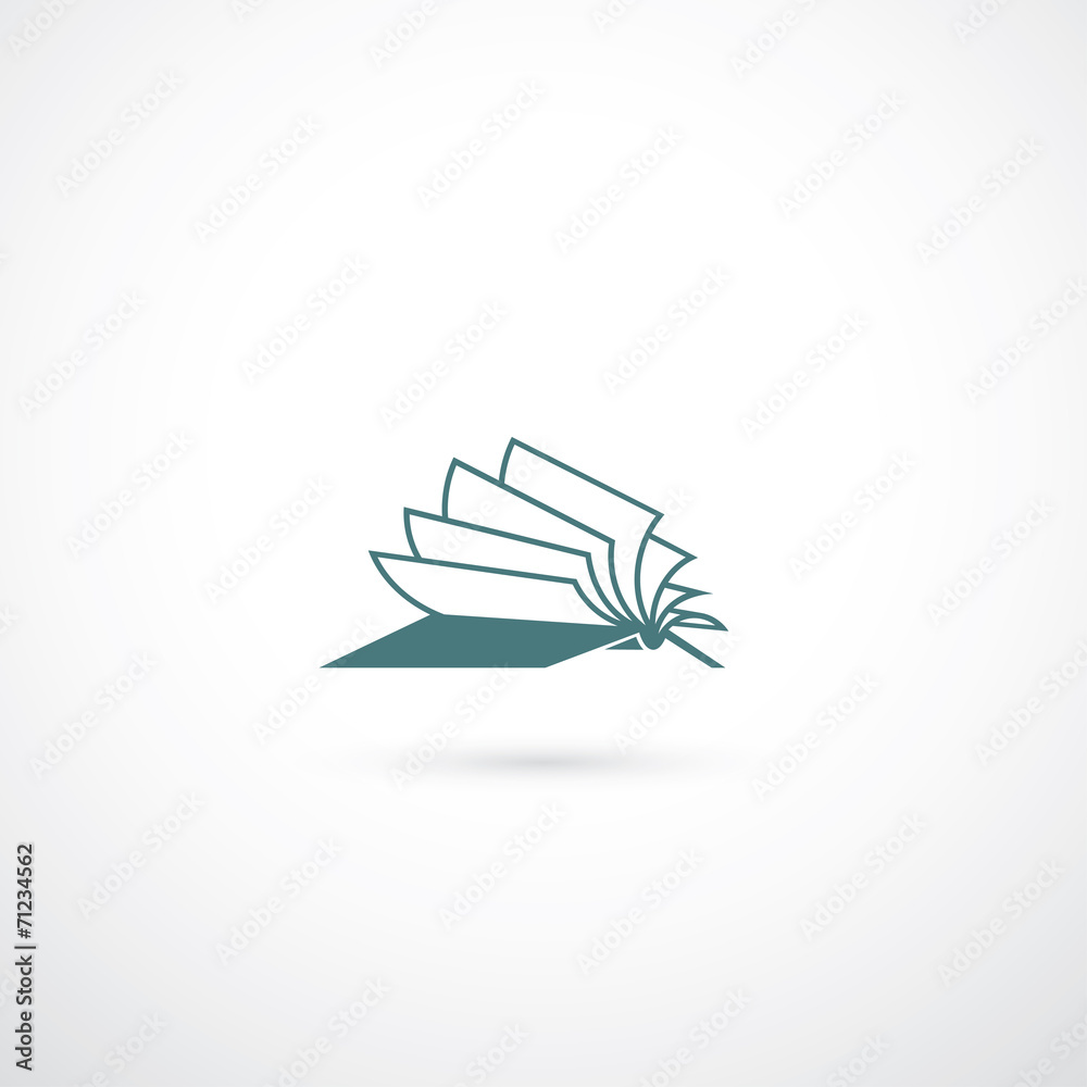 Opened book symbol Stock Vector | Adobe Stock