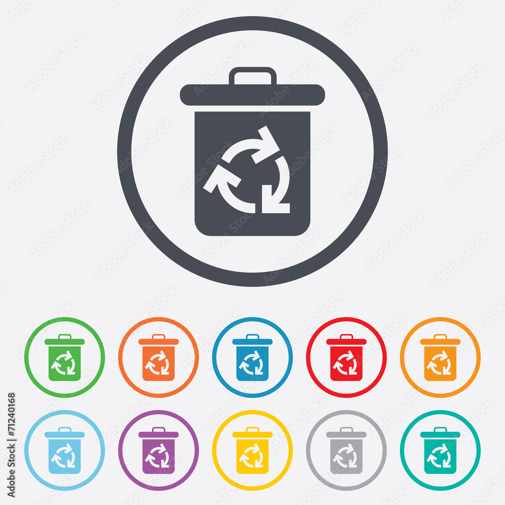 Recycle bin icon. Reuse or reduce symbol. Stock Vector | Adobe Stock