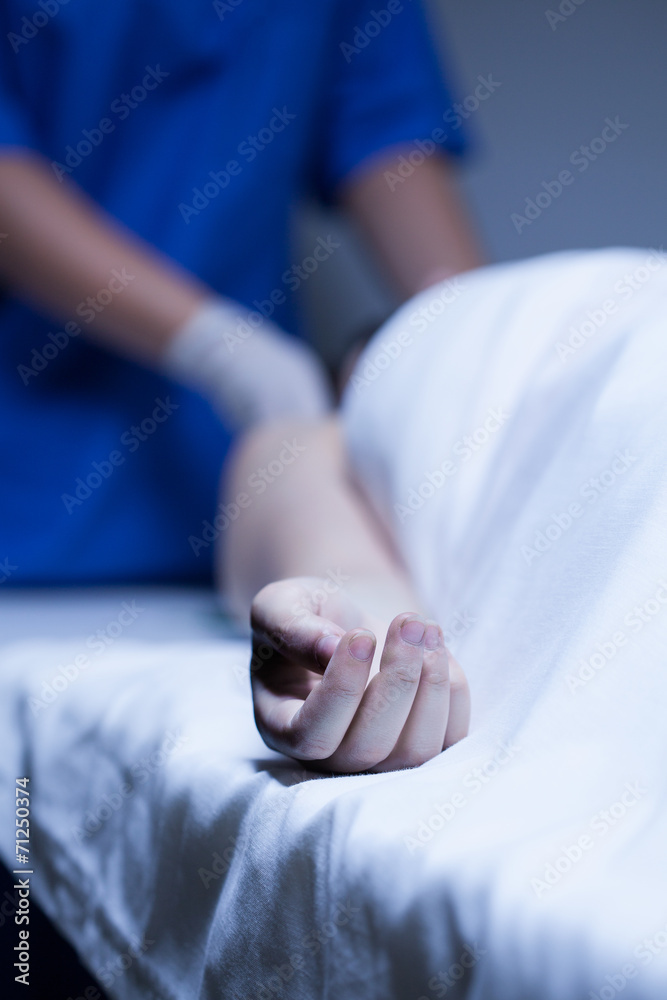 Dead body in the morgue Stock Photo | Adobe Stock