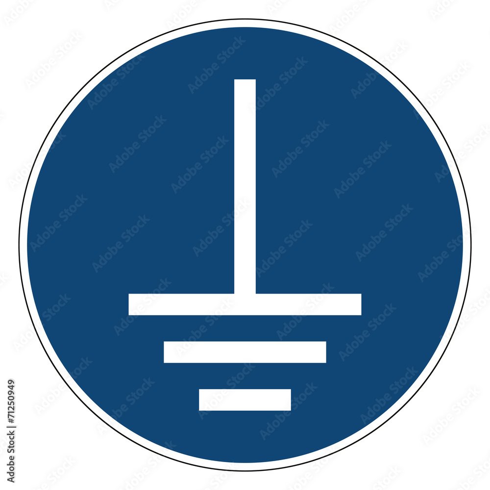 Mandatory sign, Connect an earth terminal to the ground Stock Vector ...