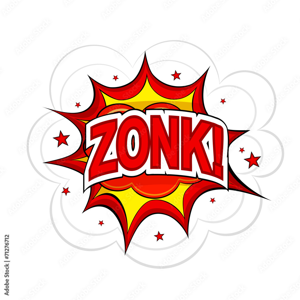 Cartoon ZONK! on a white background. Vector illustration. Stock Vector ...