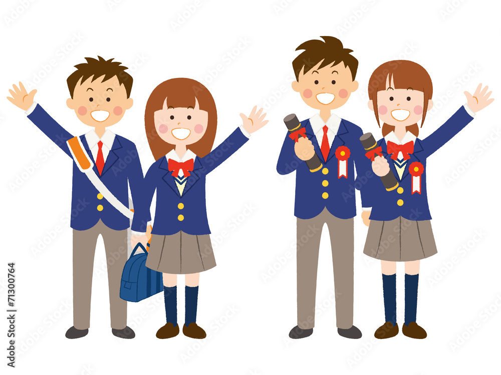 高校生（入学・卒業）_イラスト Stock イラスト | Adobe Stock