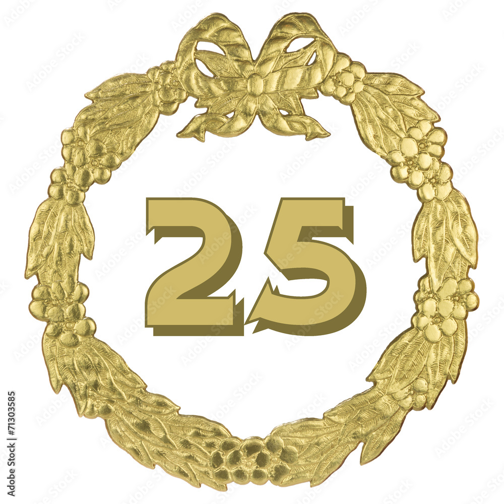 goldener Jubiläumskranz - 25 Stock Illustration | Adobe Stock