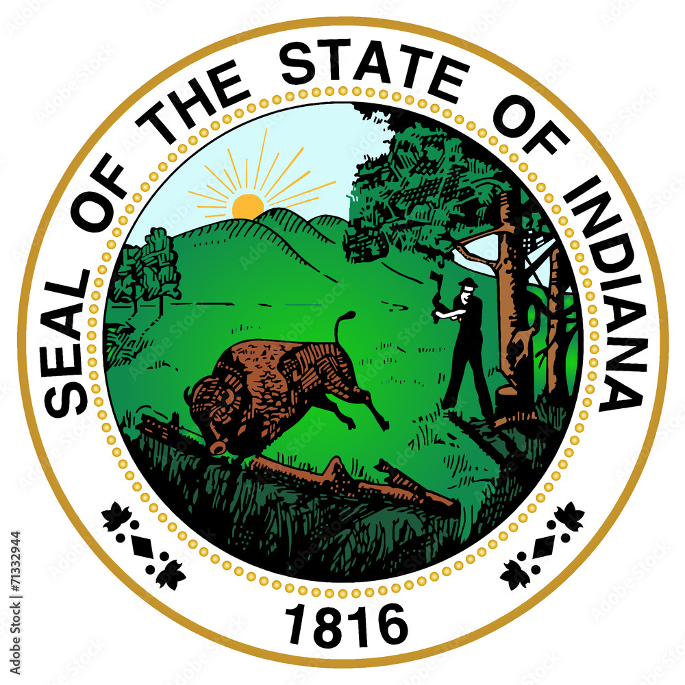 Indiana State Seal Stock Vector | Adobe Stock