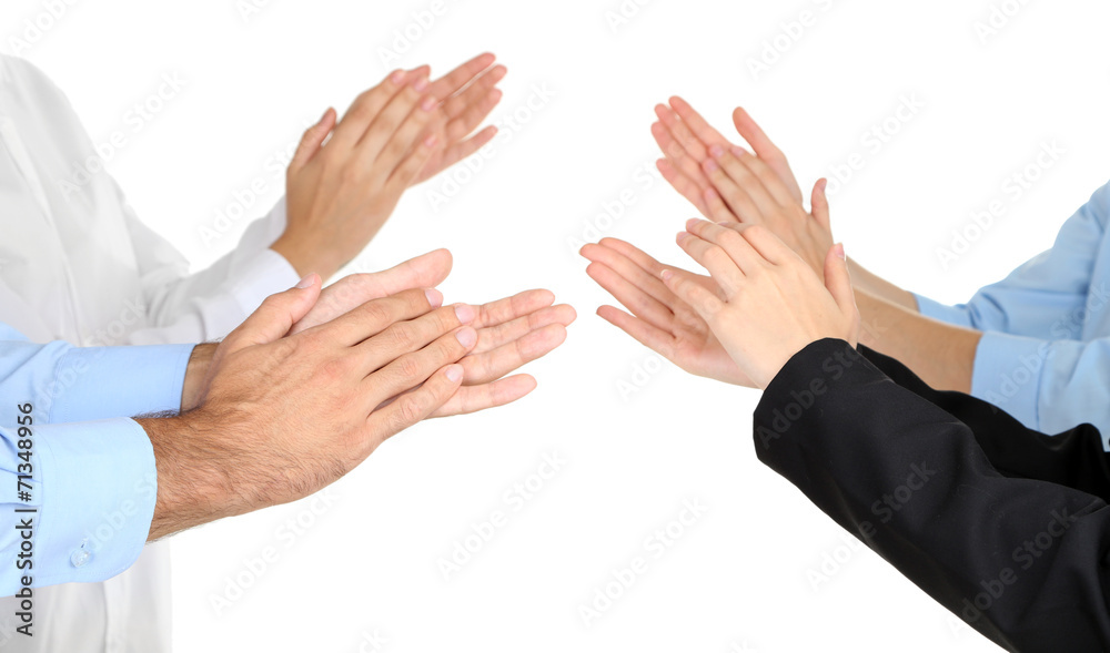 Clapping hands isolated on white Stock Photo | Adobe Stock