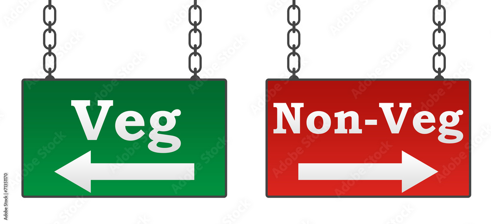 Veg Non Veg Signboard Stock Illustration | Adobe Stock