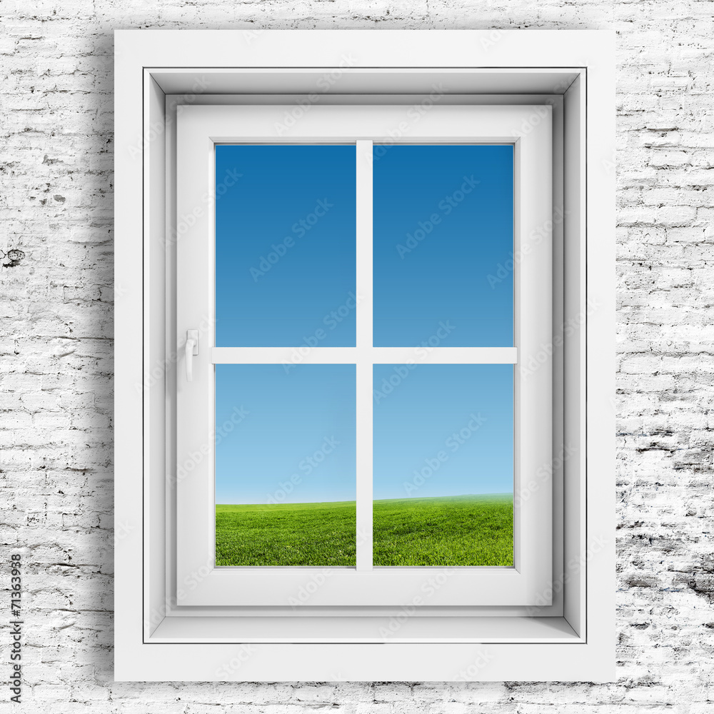 3d window frame with beautiful blue sky background Stock Photo | Adobe ...
