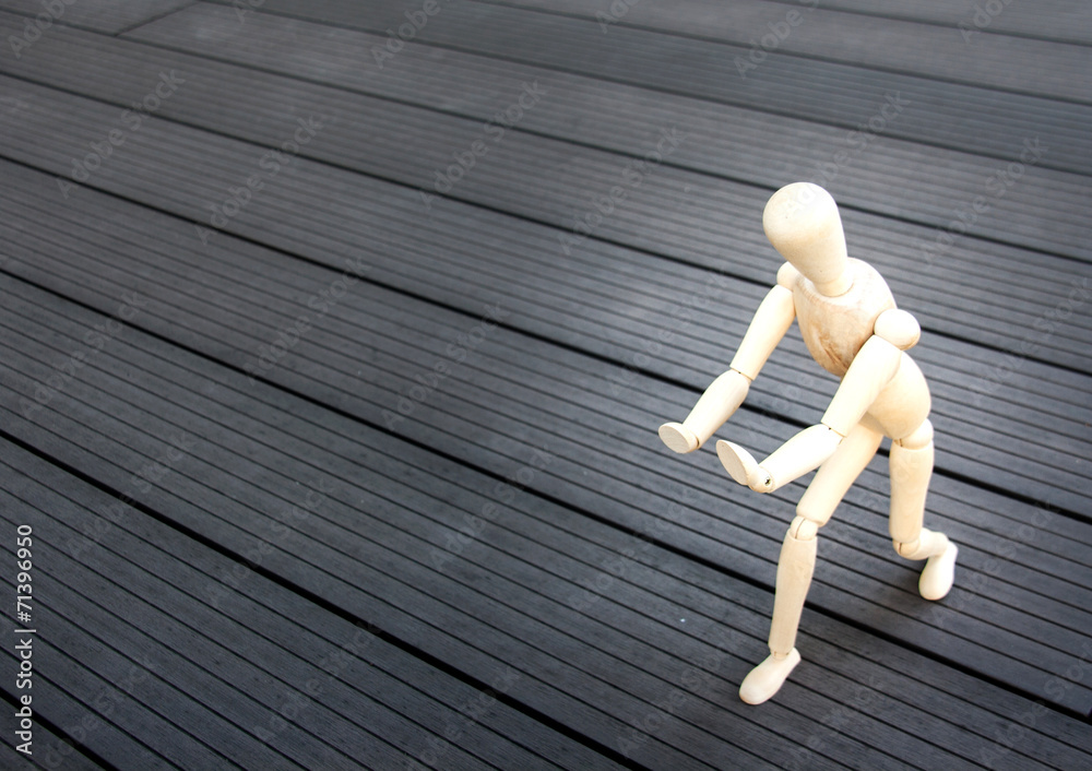 wood model pose Tai ji for exercise concept Stock Photo | Adobe Stock