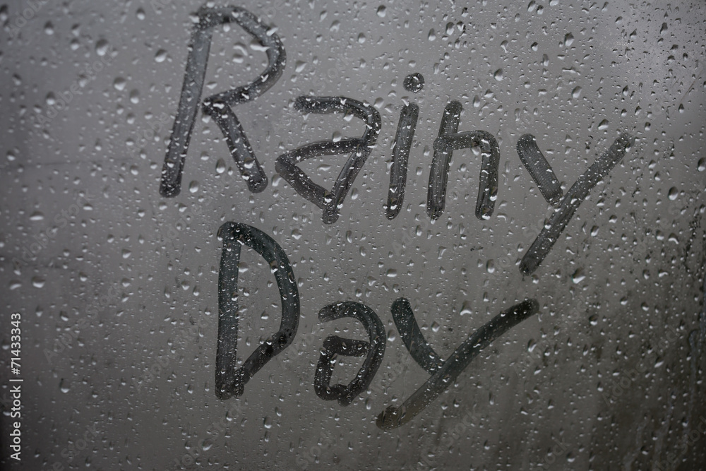 rainy day window letters background Stock Photo | Adobe Stock