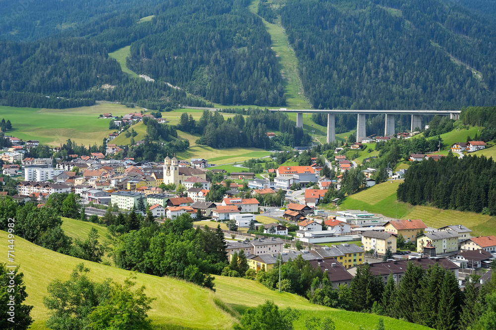 Gemeinde Steinach am Brenner mit Autobahn Stock Photo | Adobe Stock