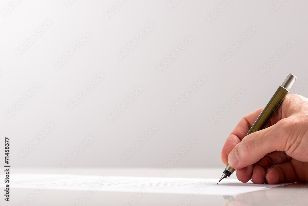 Hand Writing Using Classic Fountain Pen Stock Photo | Adobe Stock