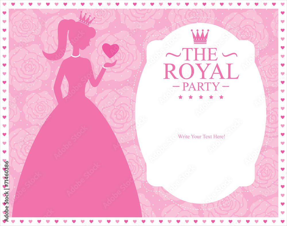 princess card design Stock Vector | Adobe Stock