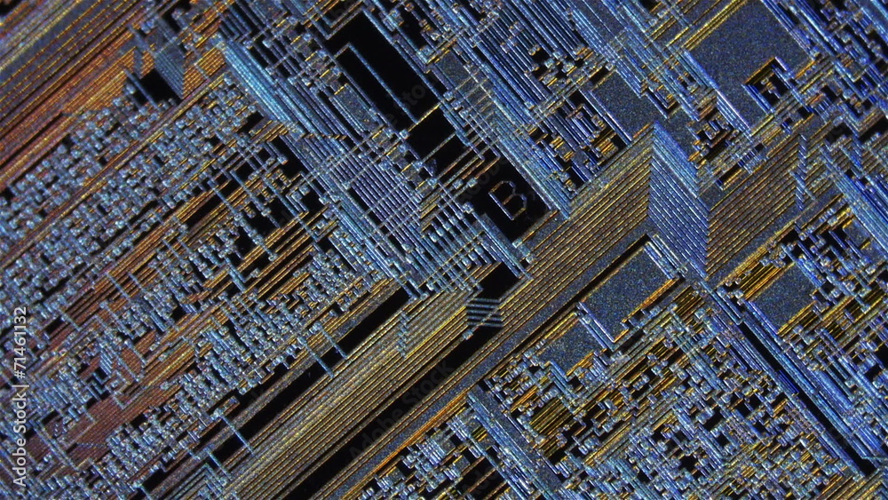 Inside the chip. Extreme close-up. Shooting through a microscope Stock ...