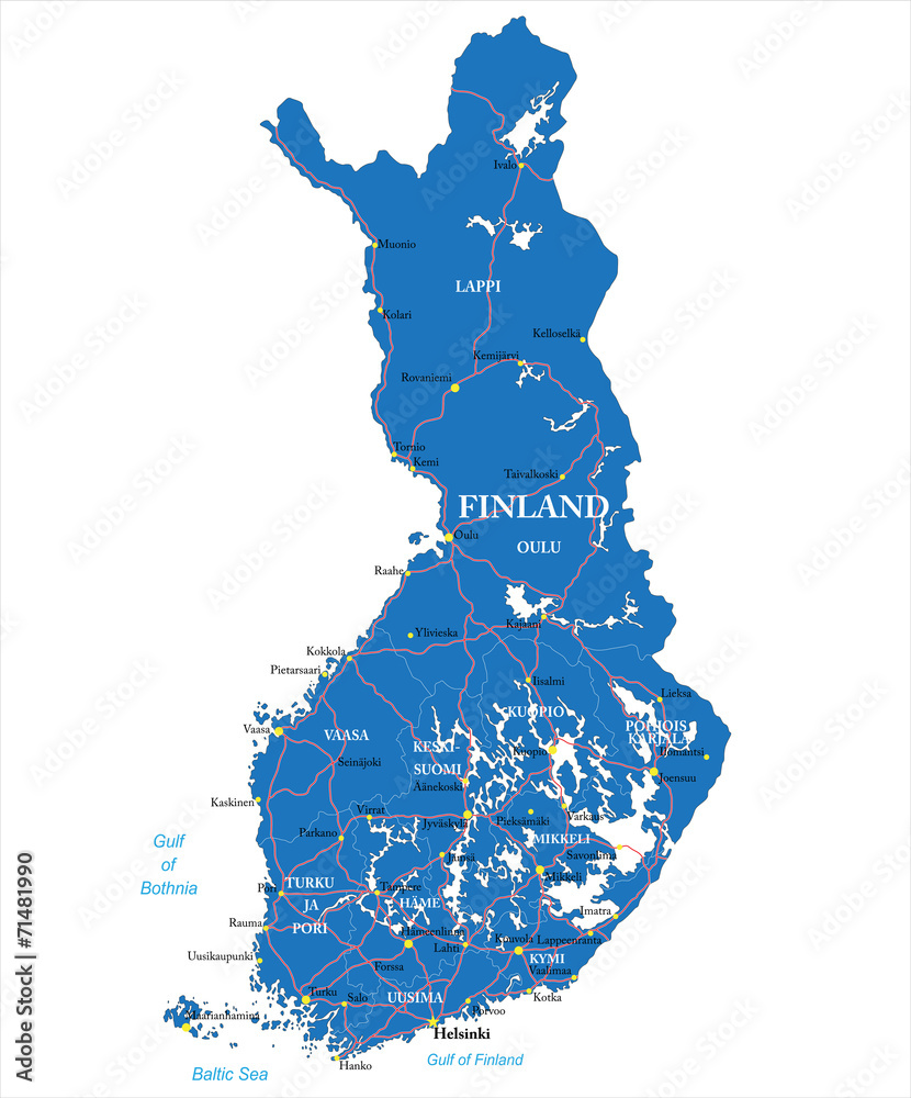 Finland map Stock Vector | Adobe Stock