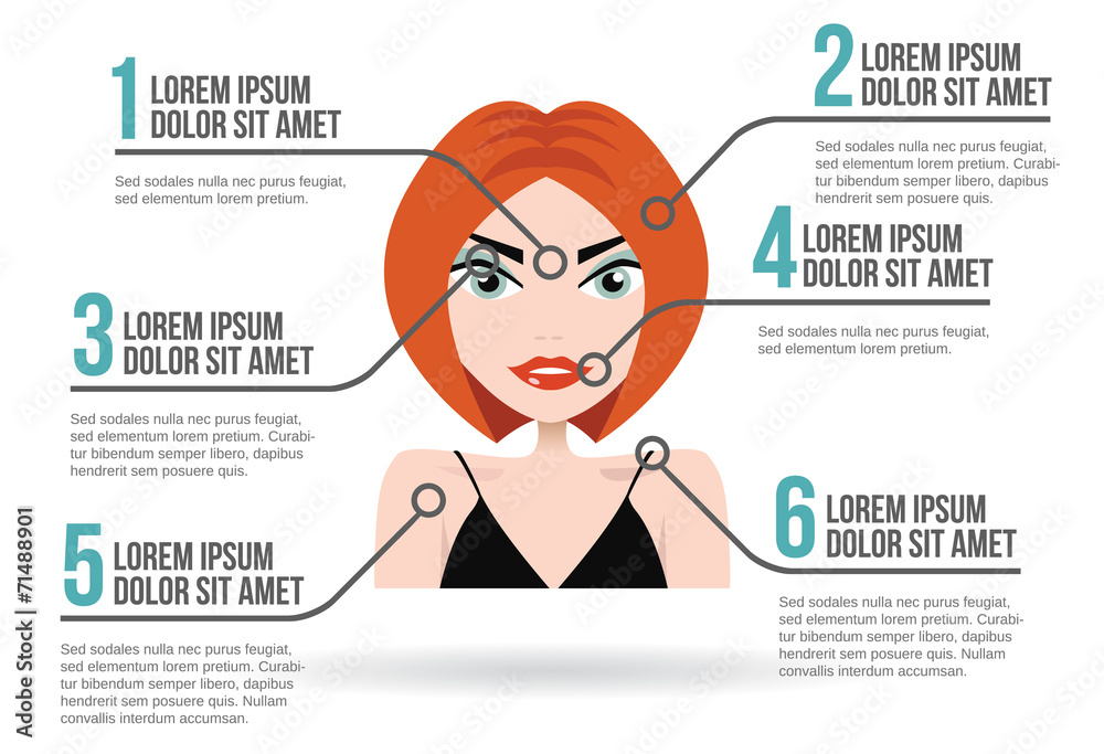 Woman face infographic, vector illustration Stock Vector | Adobe Stock