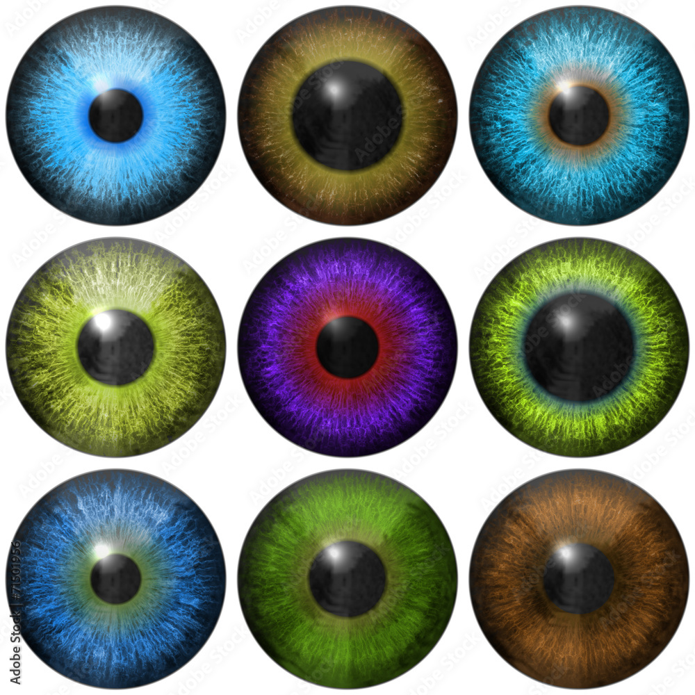 Poster Set of eye iris generated textures – Wall Art | UkPosters