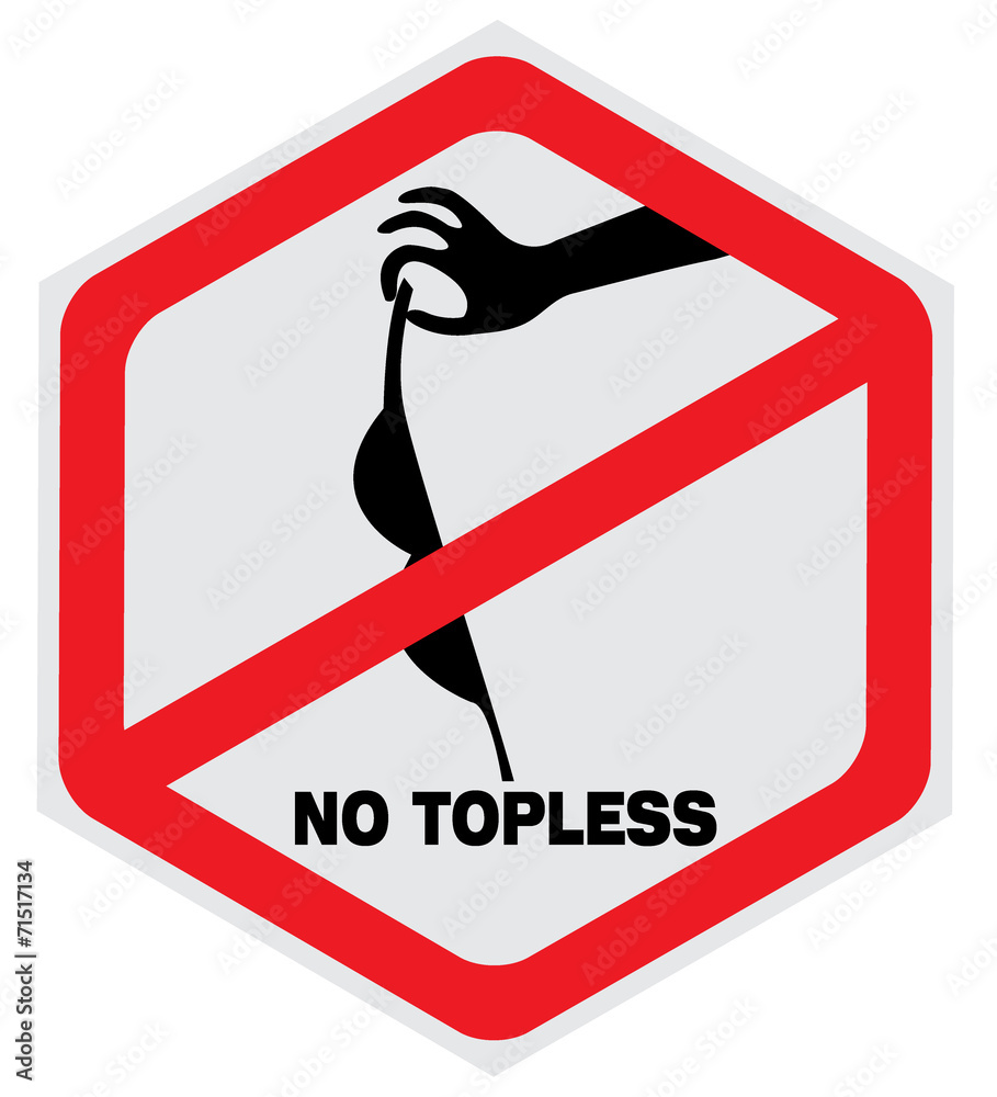 No topless, hexagon, sign Stock Vector | Adobe Stock