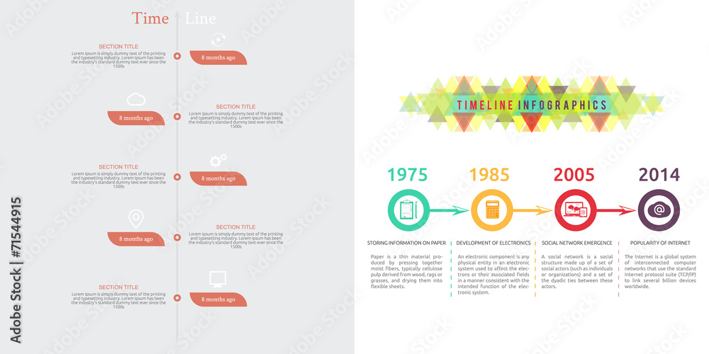 Timeline infographic with diagram and text Stock Vector | Adobe Stock