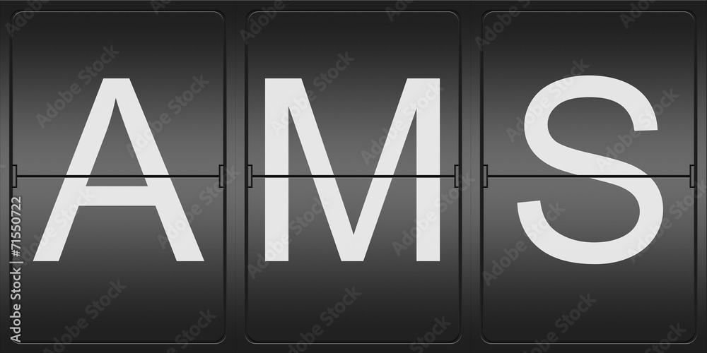 Three Letter Code of Amsterdam Schiphol Airport Stock Illustration ...