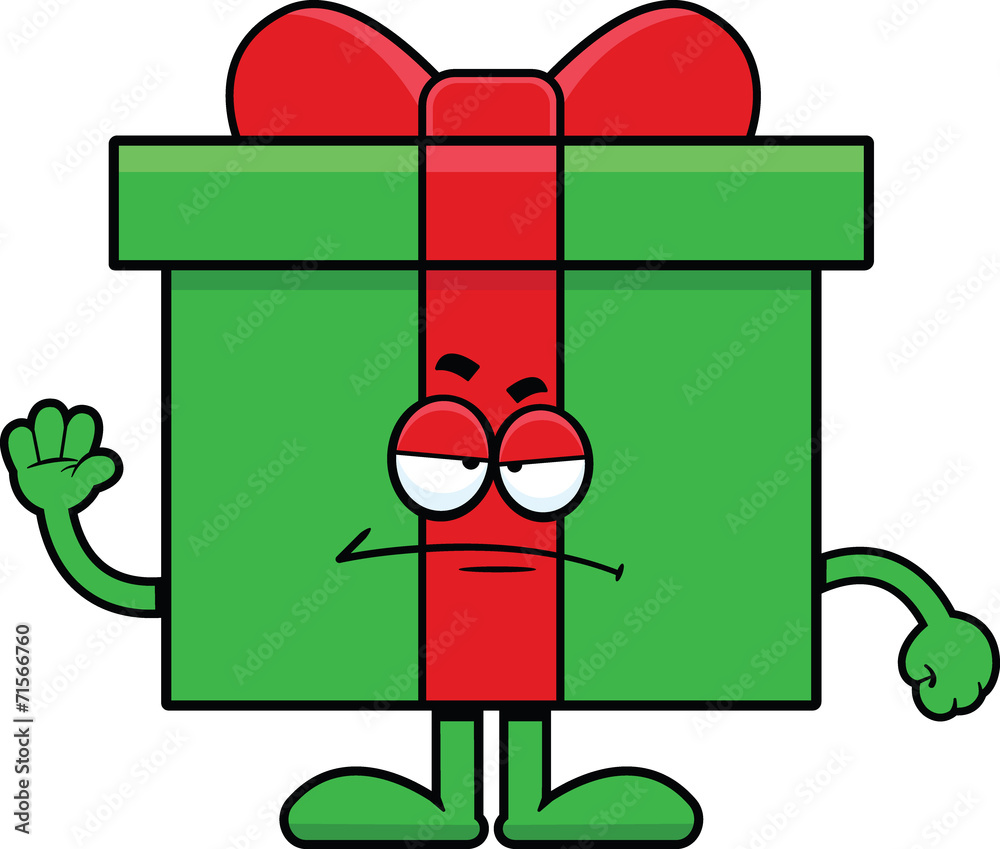 Cartoon Present Grumpy Stock Vector | Adobe Stock