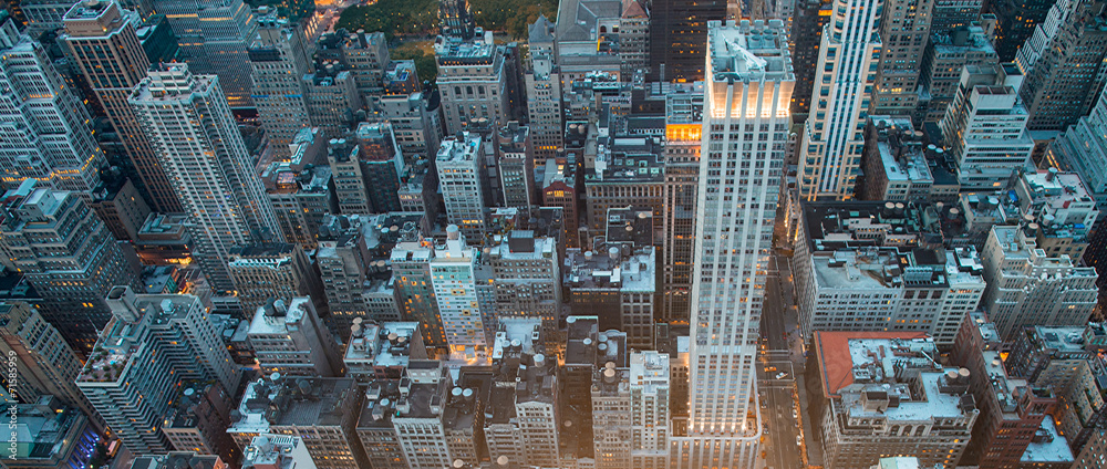 Top-Down view of skyscrapers Stock Photo | Adobe Stock
