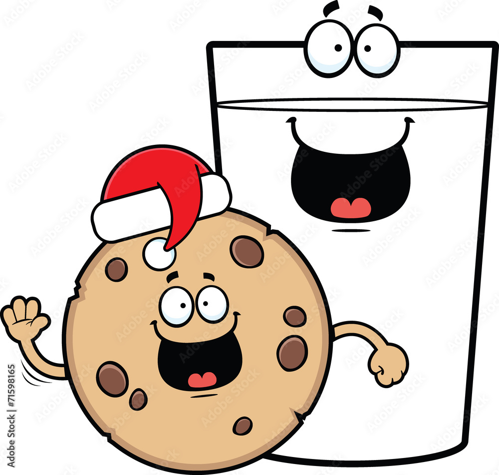 Cartoon Milk And Cookies Stock Vector | Adobe Stock