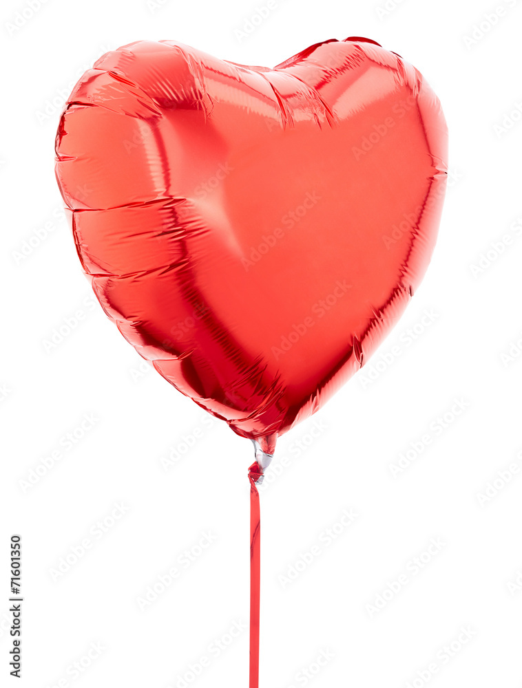 Red heart balloon on white, clipping path Stock Photo | Adobe Stock