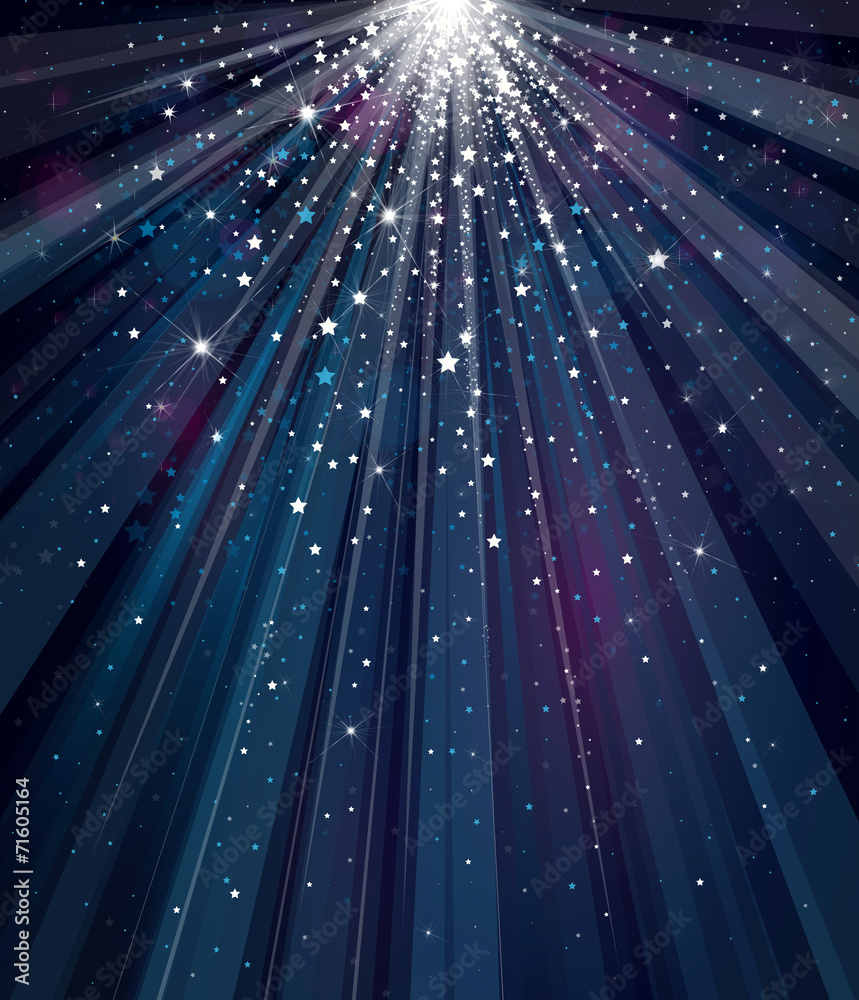 Vector sky background with lights and stars. Stock Vector | Adobe Stock