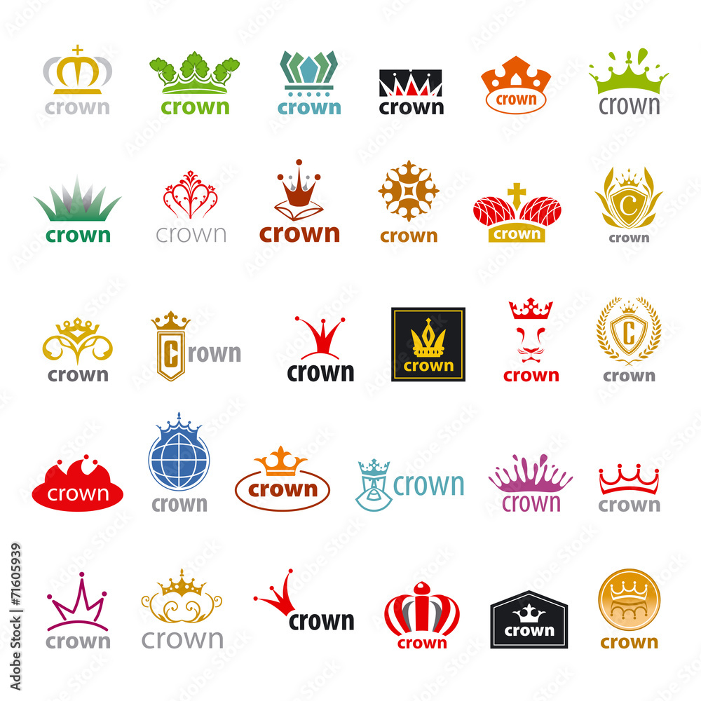 biggest collection of vector logos crown Stock Vector | Adobe Stock