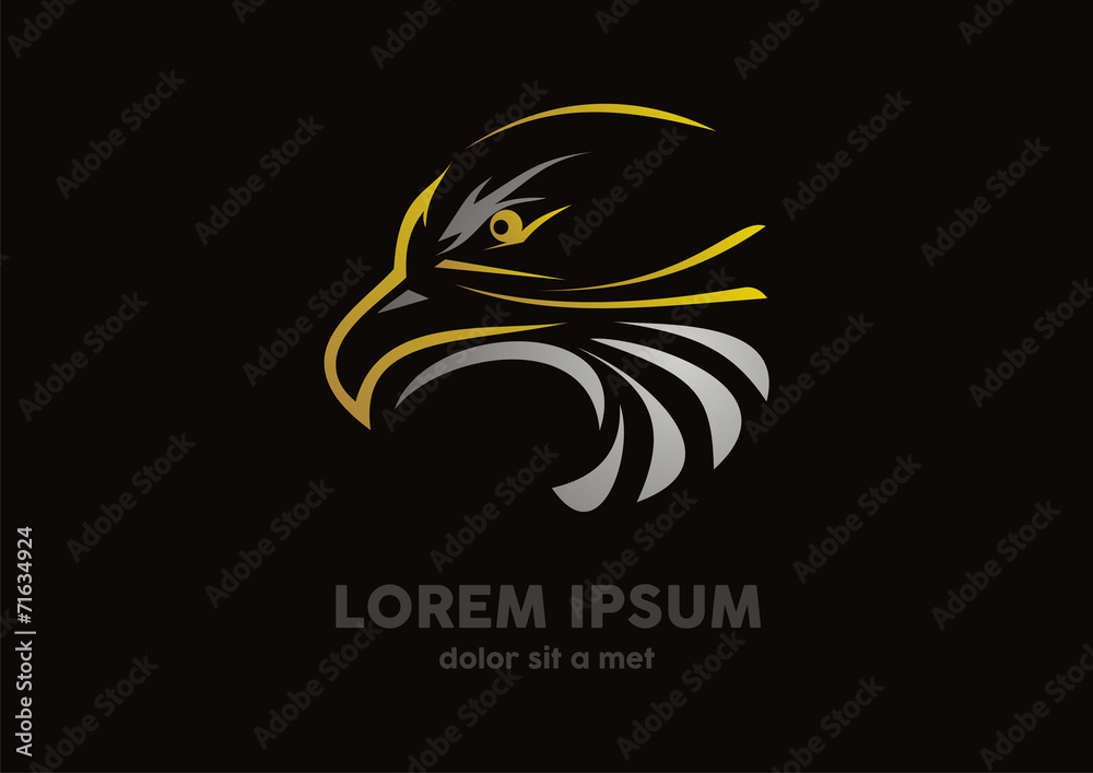 eagle head gold logo vector Stock Vector | Adobe Stock