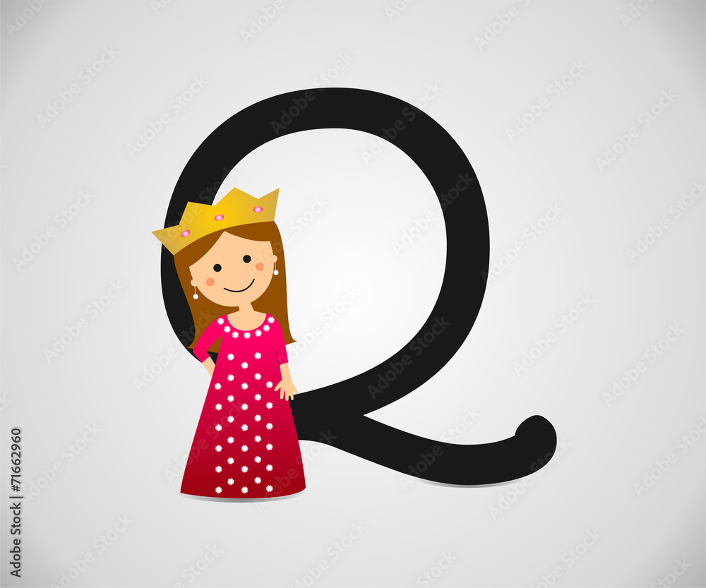 Letra Q Abecedario en Inglés Stock Vector | Adobe Stock
