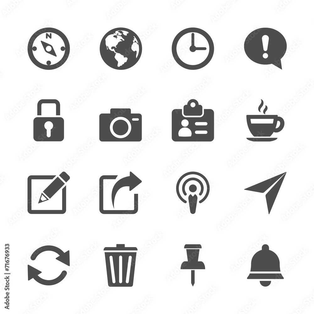 website menu icon set, vector eps10 Stock Vector | Adobe Stock