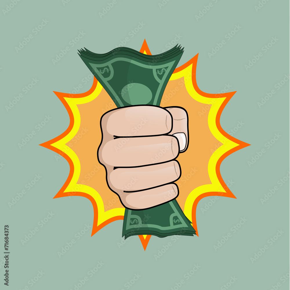 hand with money Stock Vector | Adobe Stock