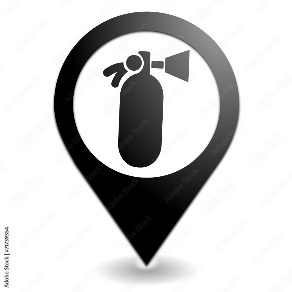 extincteur sur symbole localisation noir Stock Vector | Adobe Stock