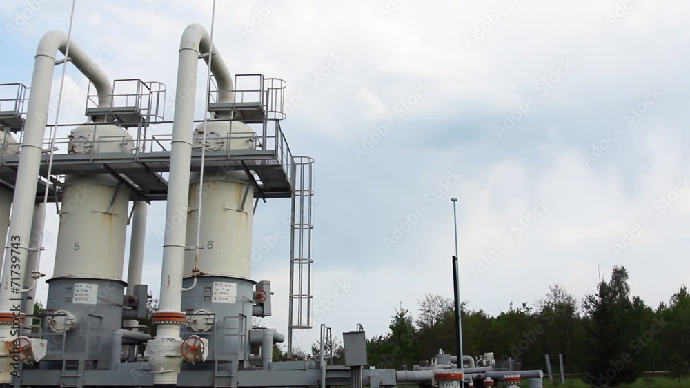 compressor station with turbine, panorama from left to right Stock ...