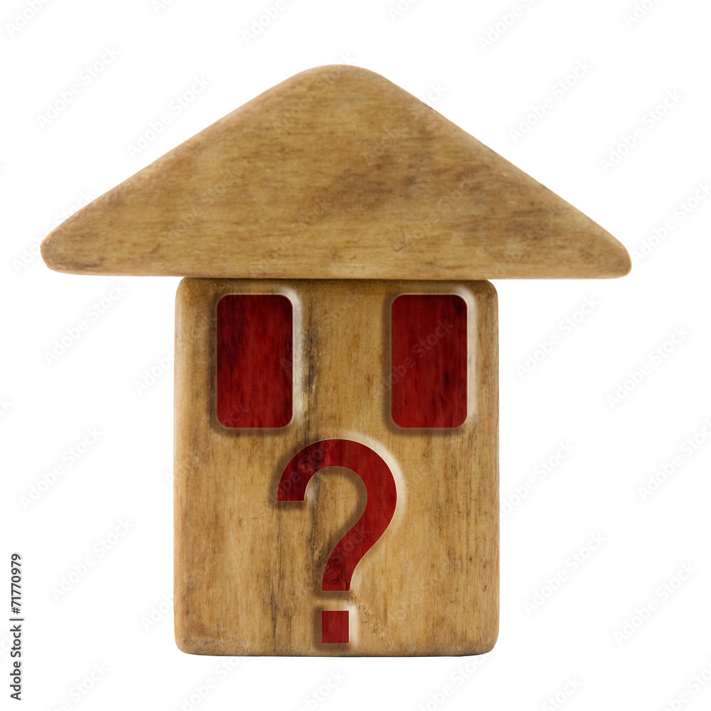 Little house with question mark - concept image Stock Photo | Adobe Stock