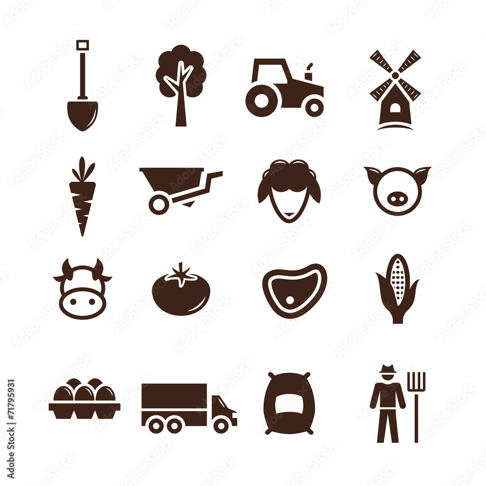 Stock vector farm pictogram icon set Stock Vector | Adobe Stock
