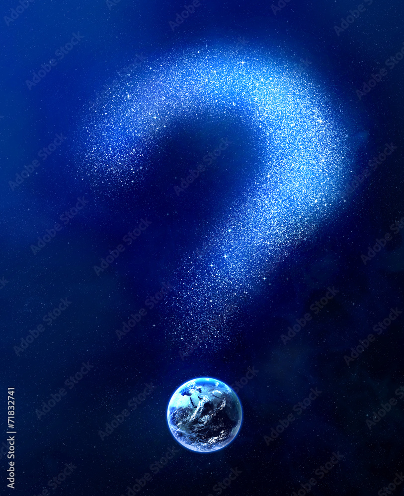 Earth and question mark from stars. Stock Illustration | Adobe Stock