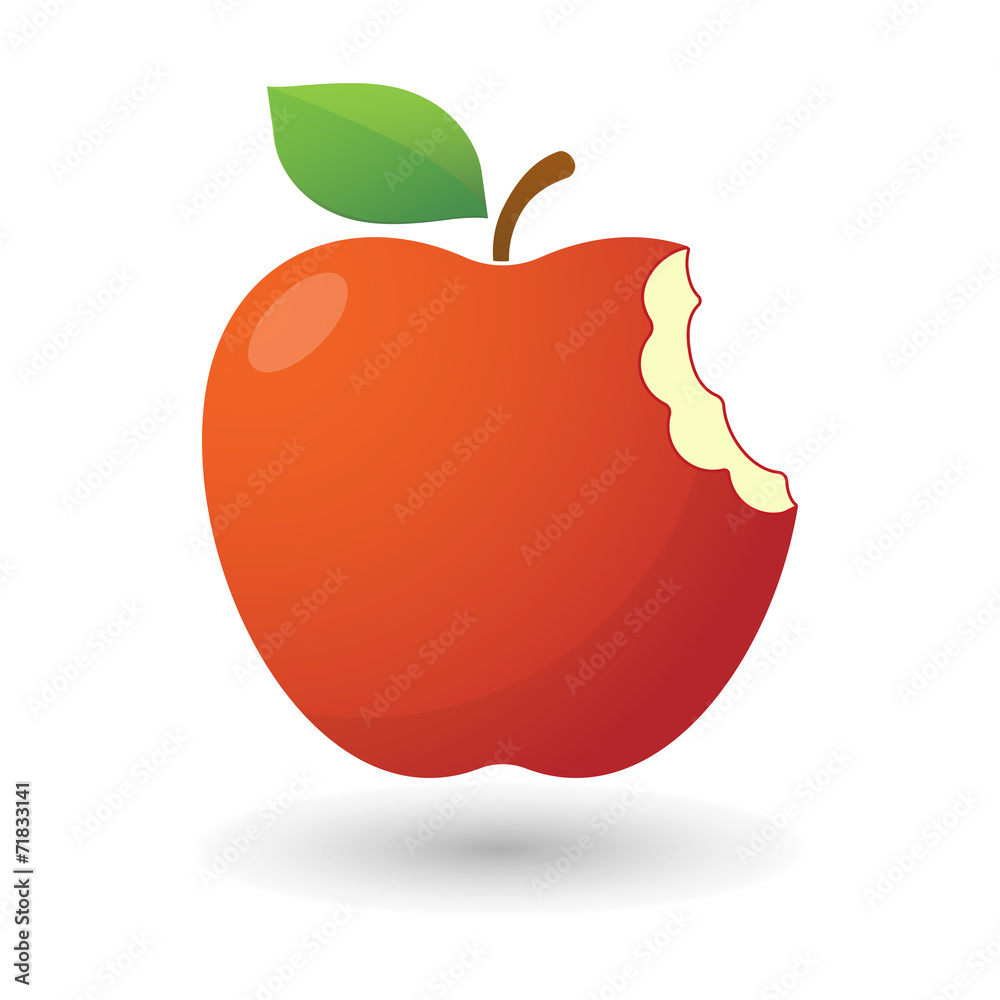 Bitten apple icon Stock Vector | Adobe Stock